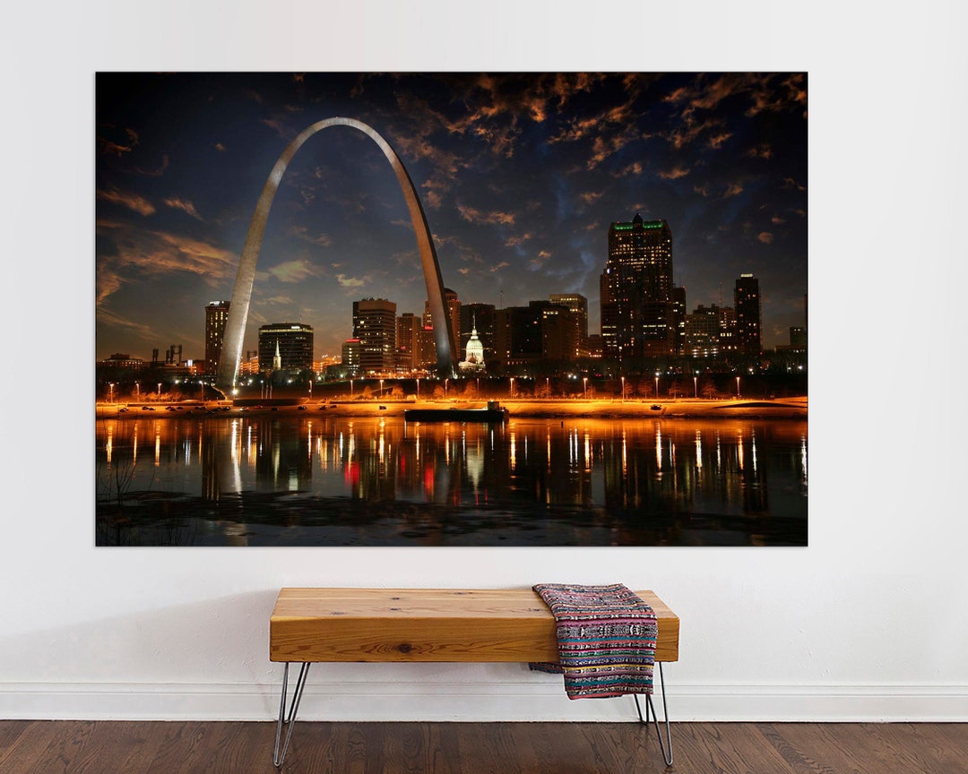 St. Louis, Missouri Skyline Canvas Print Wall Art. Gateway Arch ...