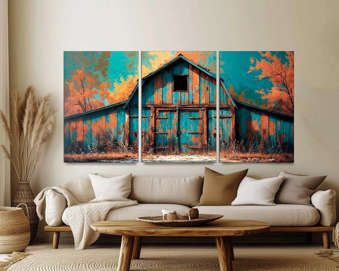Old Barn Canvas Print Set, Rustic Farmhouse Wall Decor - Etsy