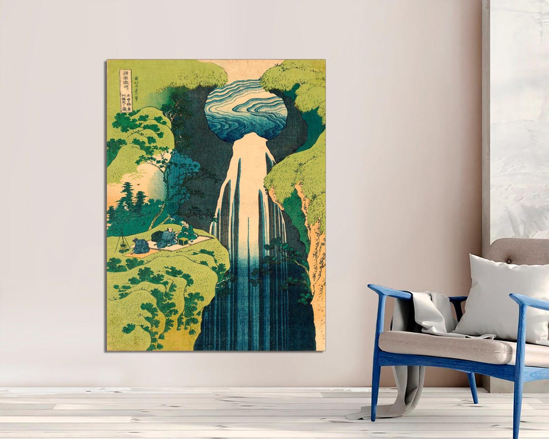 Hokusai Amida Waterfall Canvas Print, Japanese Art Ready to Hang - Etsy