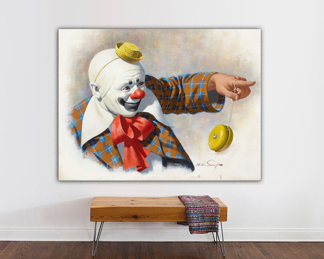 Arthur Sarnoff Clown With Yoyo Canvas Art Print, Ready to Hang - Etsy