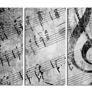 3 Panel Split Music Notes Art, Classical Orchestra Canvas Print, Wall ...