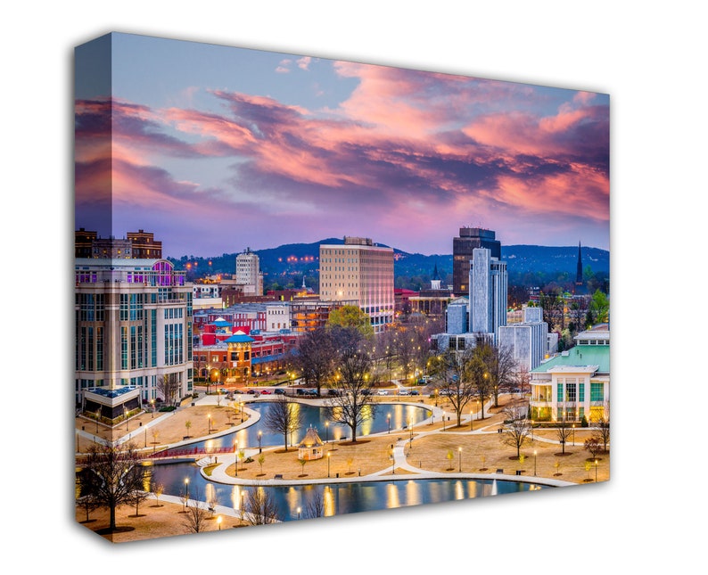 Huntsville, Alabama City Skyline at Night, Art Print, Gallery Framed ...