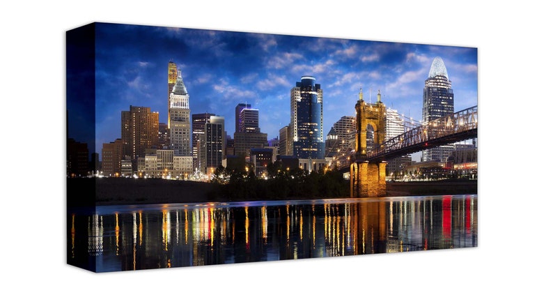 Cincinnati City Skyline Canvas Prints Large Wall Art. Ohio - Etsy