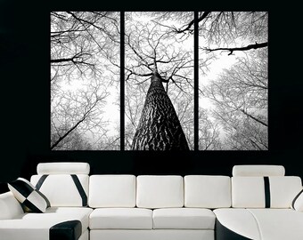 3 Panel Canvas Split Giclee Print Spreading Tree Branches | Etsy