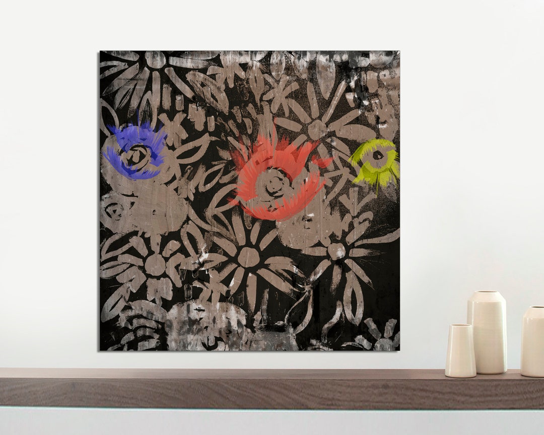 Floral Canvas Print, Moody Modern Art, Dark Academia Decor - Etsy