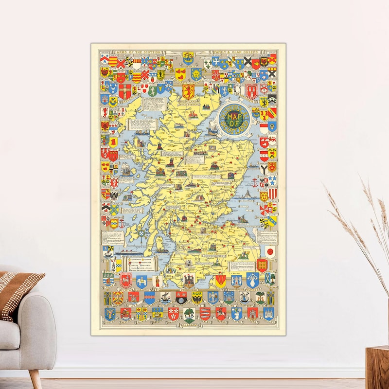 Scotland Clan Map - Etsy