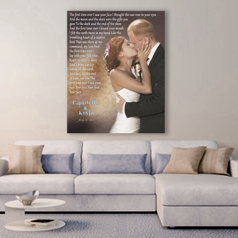 My Photo With Vows Lyrics Wedding Song Prayers. Custom - Etsy