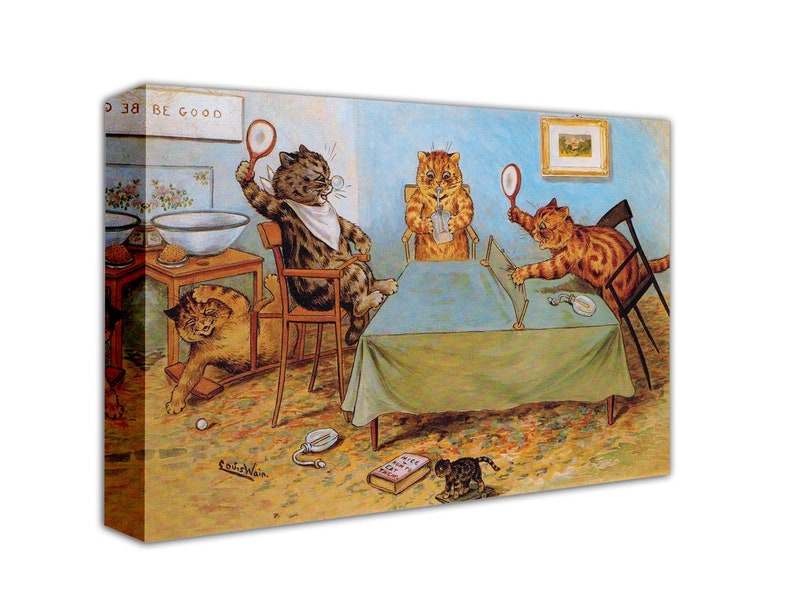 Louis Wain Art, Cats Playing Ping Pong First Cat Illustrator Print ...