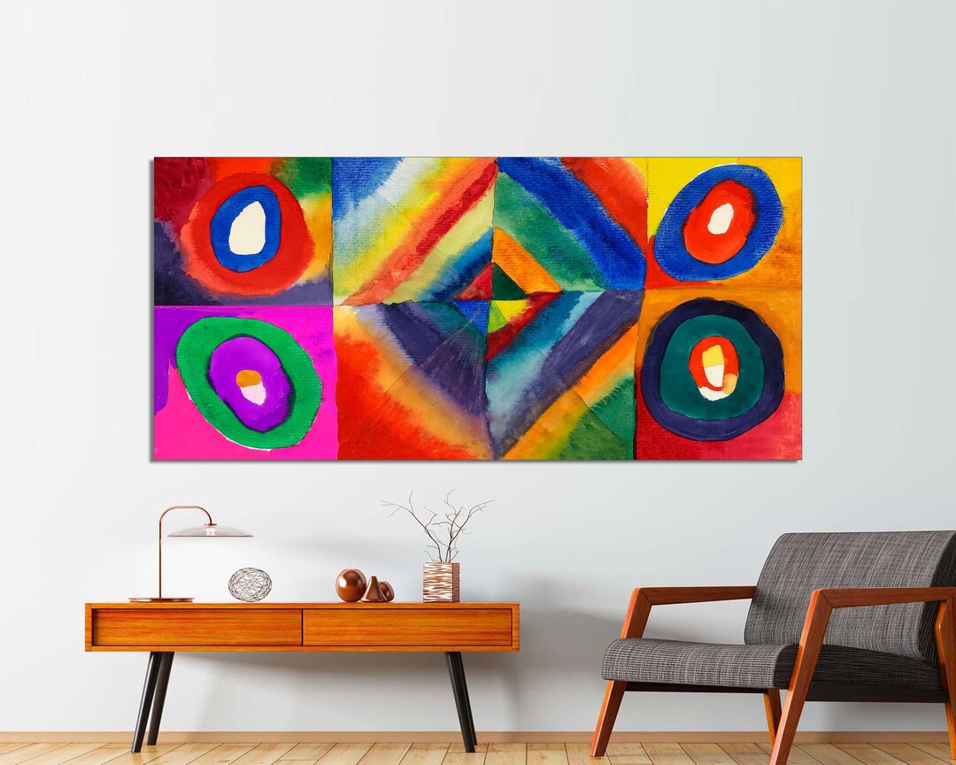 Bright Abstract Shapes Canvas Print, Modern Wall Art, Ready to Hang - Etsy