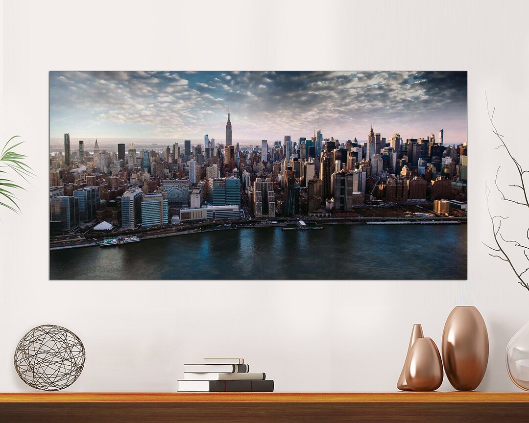 NYC Skyline Canvas Print, Panoramic Wall Art, Ready to Hang - Etsy