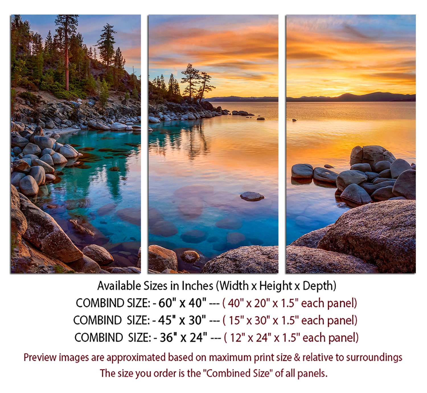 3 Panel Split triptych Canvas Print. 1.5 Deep Frames | Etsy