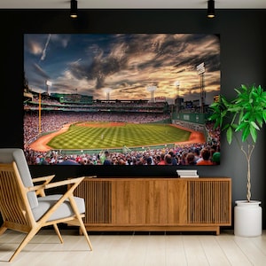 Fenway Park Canvas Wall Art, Fenway Park Stadium Art Print, Boston Red ...