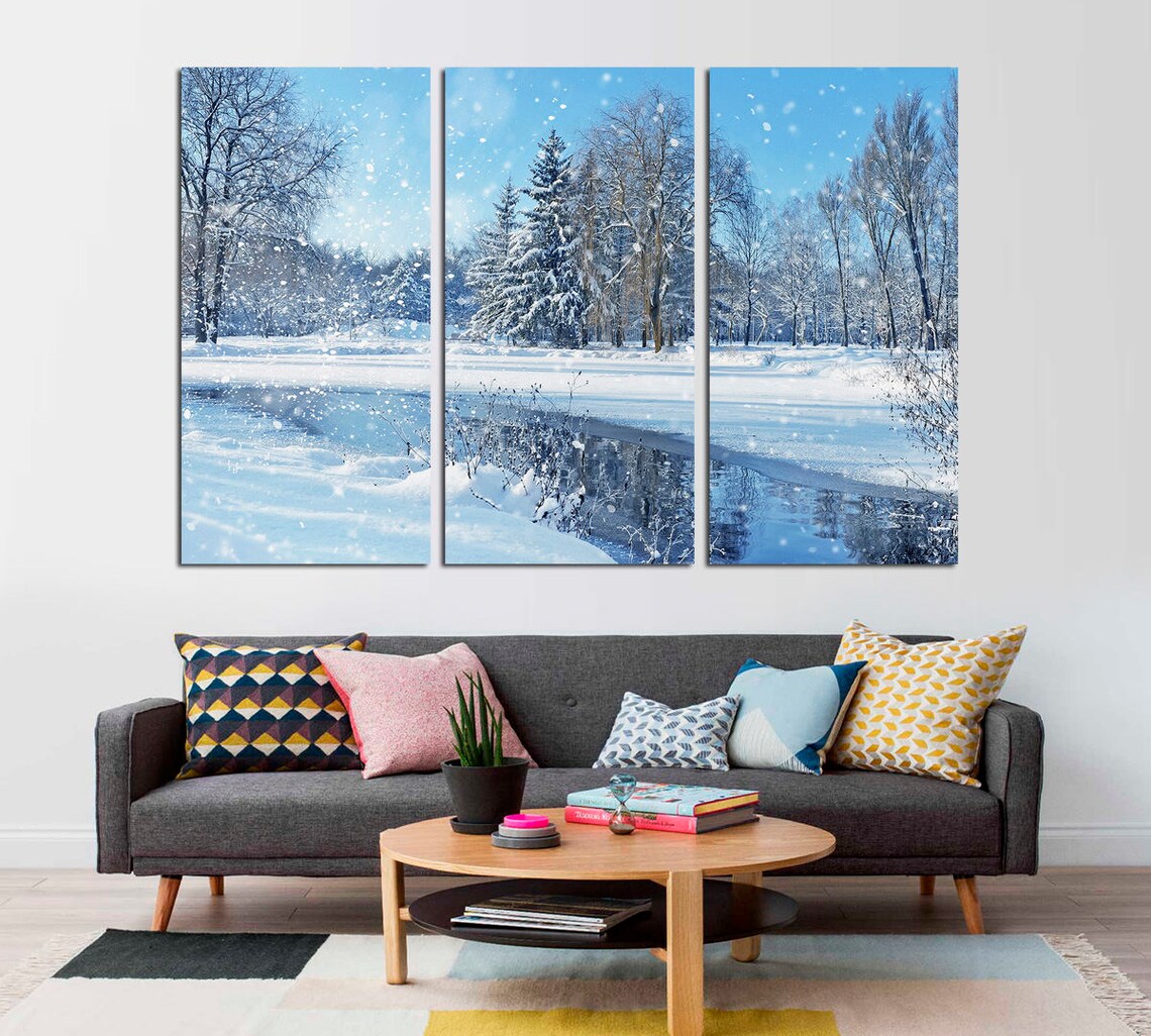 3 Panel Split Canvas Winter Wall Art Canvas Print. Winter - Etsy