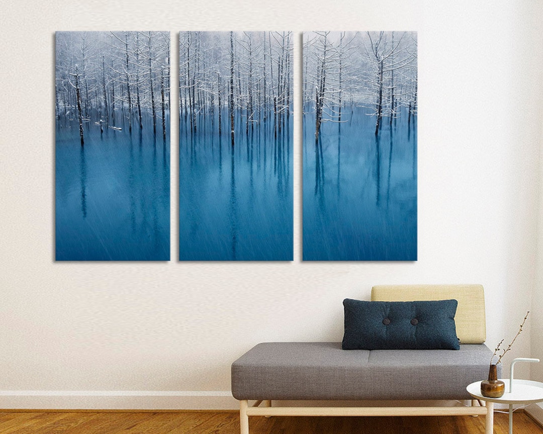 3 Panel Split (triptych) Canvas Print. Winter Forest Snow Photography ...