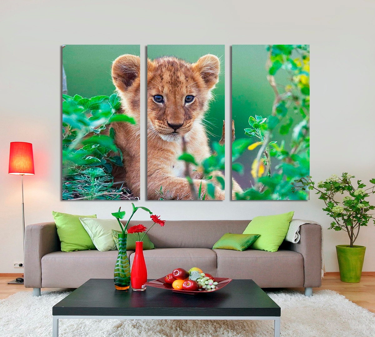 Lion Cub Wall Art Print / Living Room Wall Art Wildlife Print | Etsy