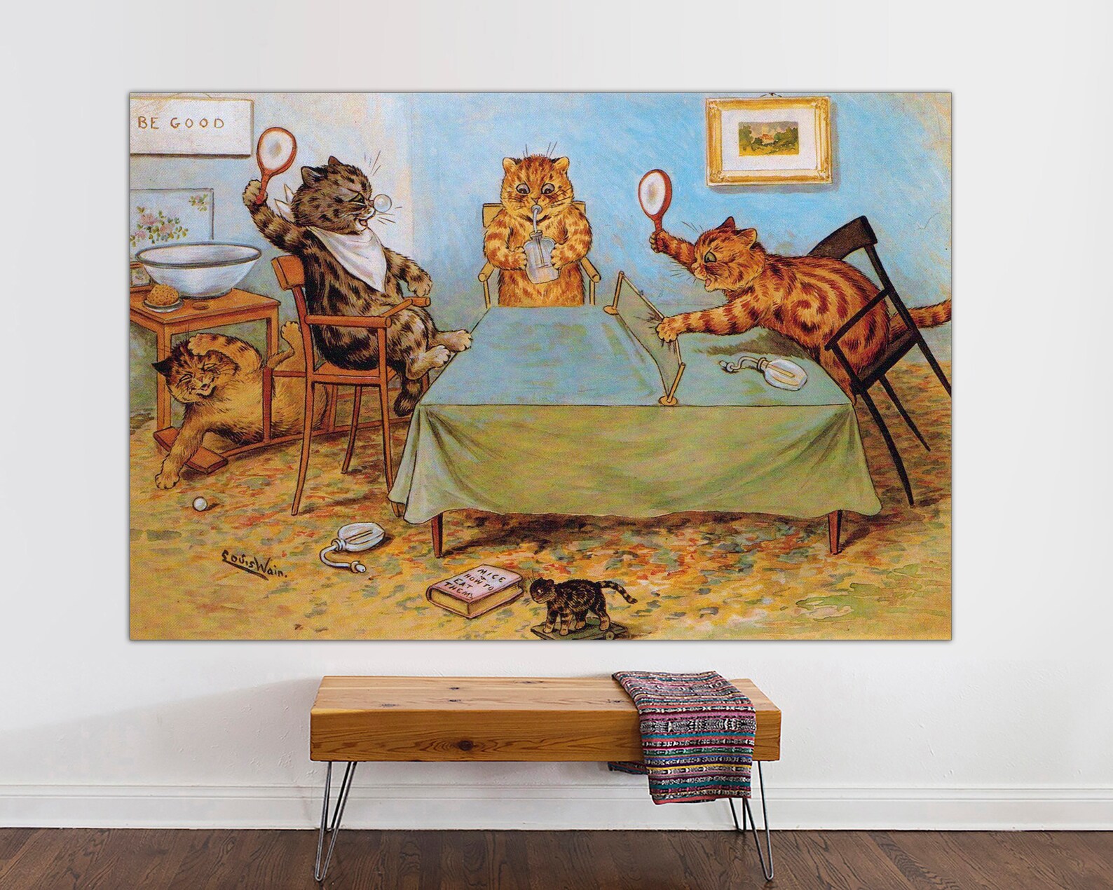 Louis Wain Cats Playing Ping Pong Canvas Print, Funny Cat Art - Etsy