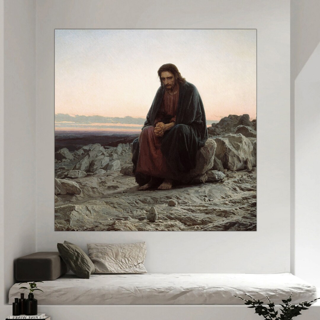 Jesus Christ in the Wilderness by Ivan Nikolaevich Kramskoi, Canvas ...