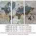 3 Panel Split Abstract World Map Canvas Print,1.5 Deep Frames,triptych ...