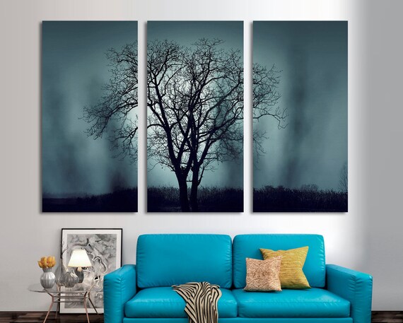 3 Panel Canvas Split Giclee Print Spreading Tree Branches | Etsy