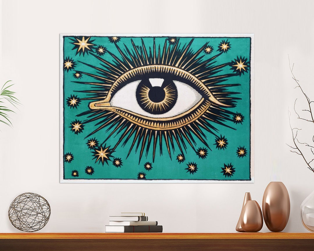 All Seeing Eye Canvas Print, Stars Wall Art, Celestial Decor, Eye of ...