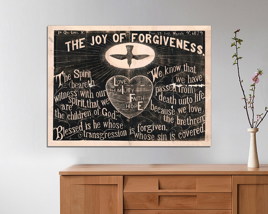 Vintage Christian Canvas Print, the Joy of Forgiveness, Ready to Hang ...