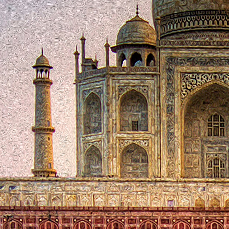 3 Panel Split (triptych) Canvas Print. 1.5" Deep Frames, Taj Mahal, for ...