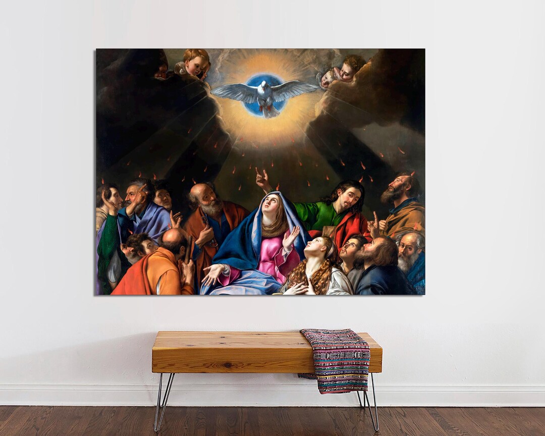 Pentecost Holy Spirit Canvas Print, Catholic Religious Art, Ready to ...