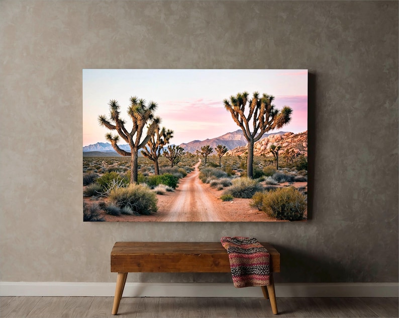 Joshua Tree Canvas Art, Desert Landscape Print, California Western ...