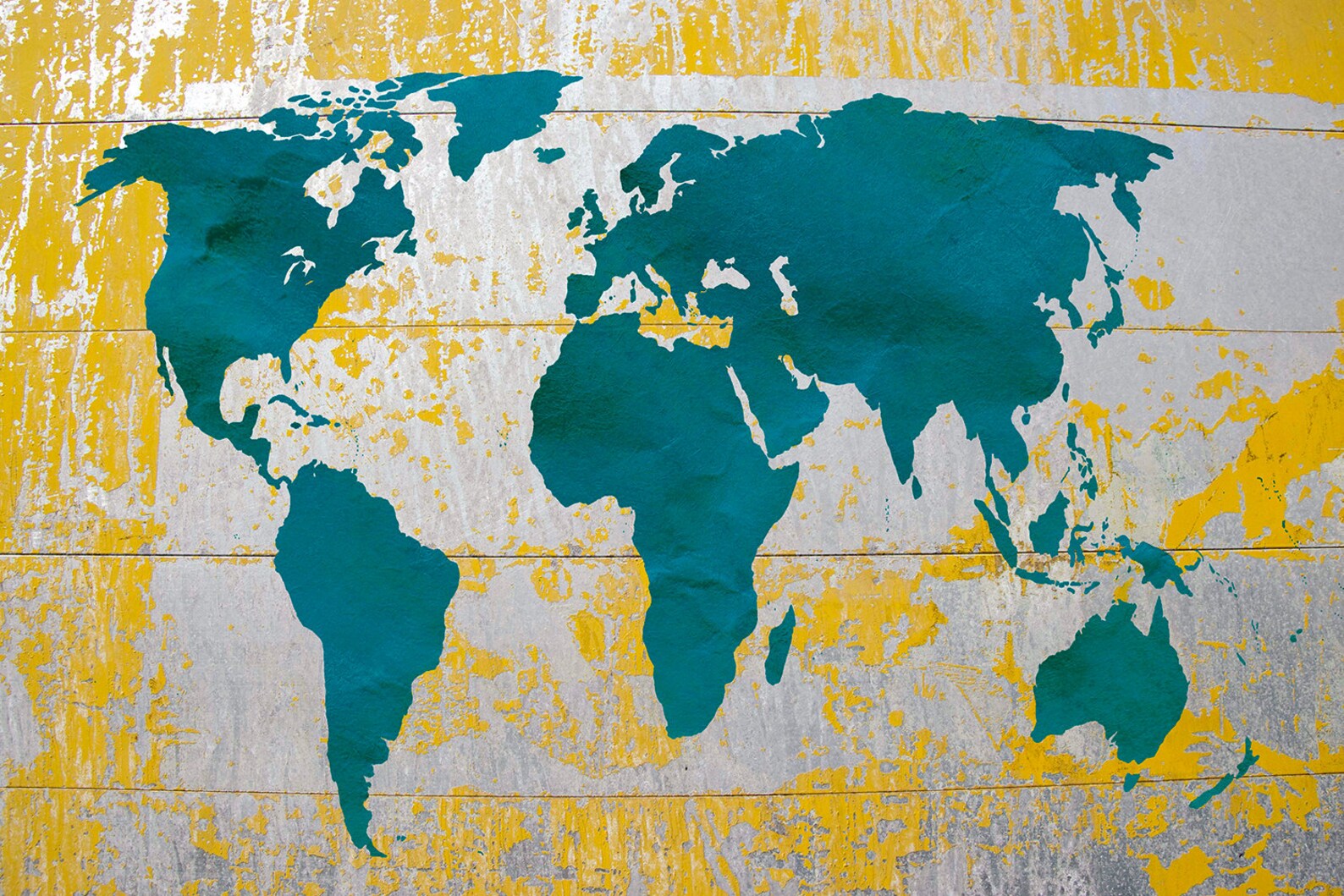 3 Panel Split Abstract World Map Canvas Print Abstract map | Etsy