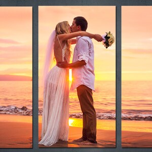 3 Panel Canvas Split Wedding Anniversary Gift for Couples From Photos ...