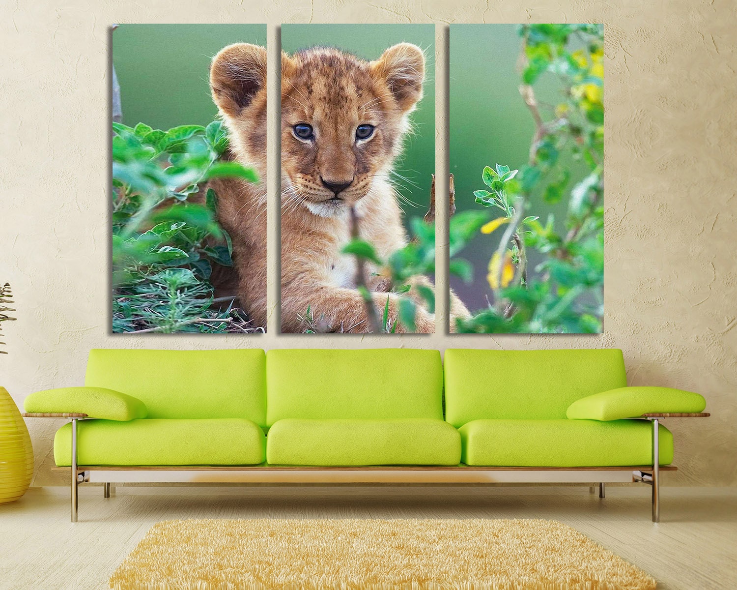 Lion Cub Wall Art Print / Living Room Wall Art Wildlife Print | Etsy