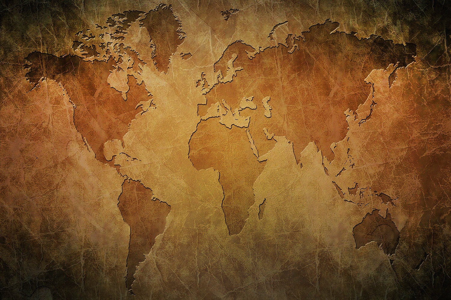 Abstract World Map Canvas Print, Triptych Wall Decor - Etsy