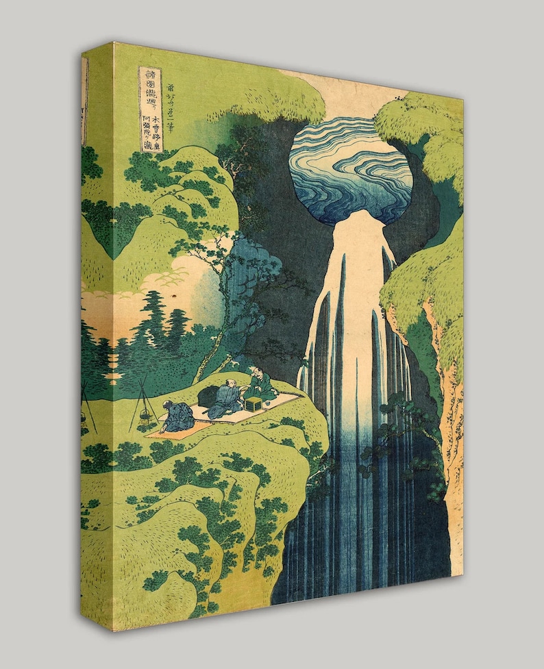 Katsushika Hokusai Art Canvas Amida Waterfall Canvas Print - Etsy