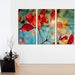 3 Panel Canvas Split , Nature Autumn Red Leaf Tree, Photo Print on ...