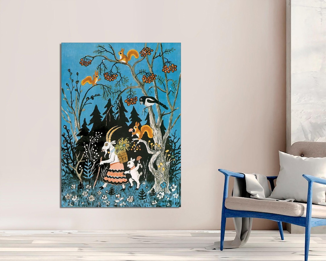 Yuri Vasnetsov Fairytale Canvas Print, Russian Folk Art, Kids Room ...