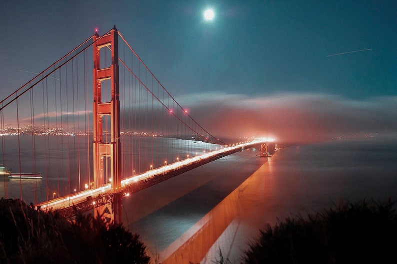 SF Golden Gate Bridge 3 Panel Split Canvas Triptych Canvas | Etsy