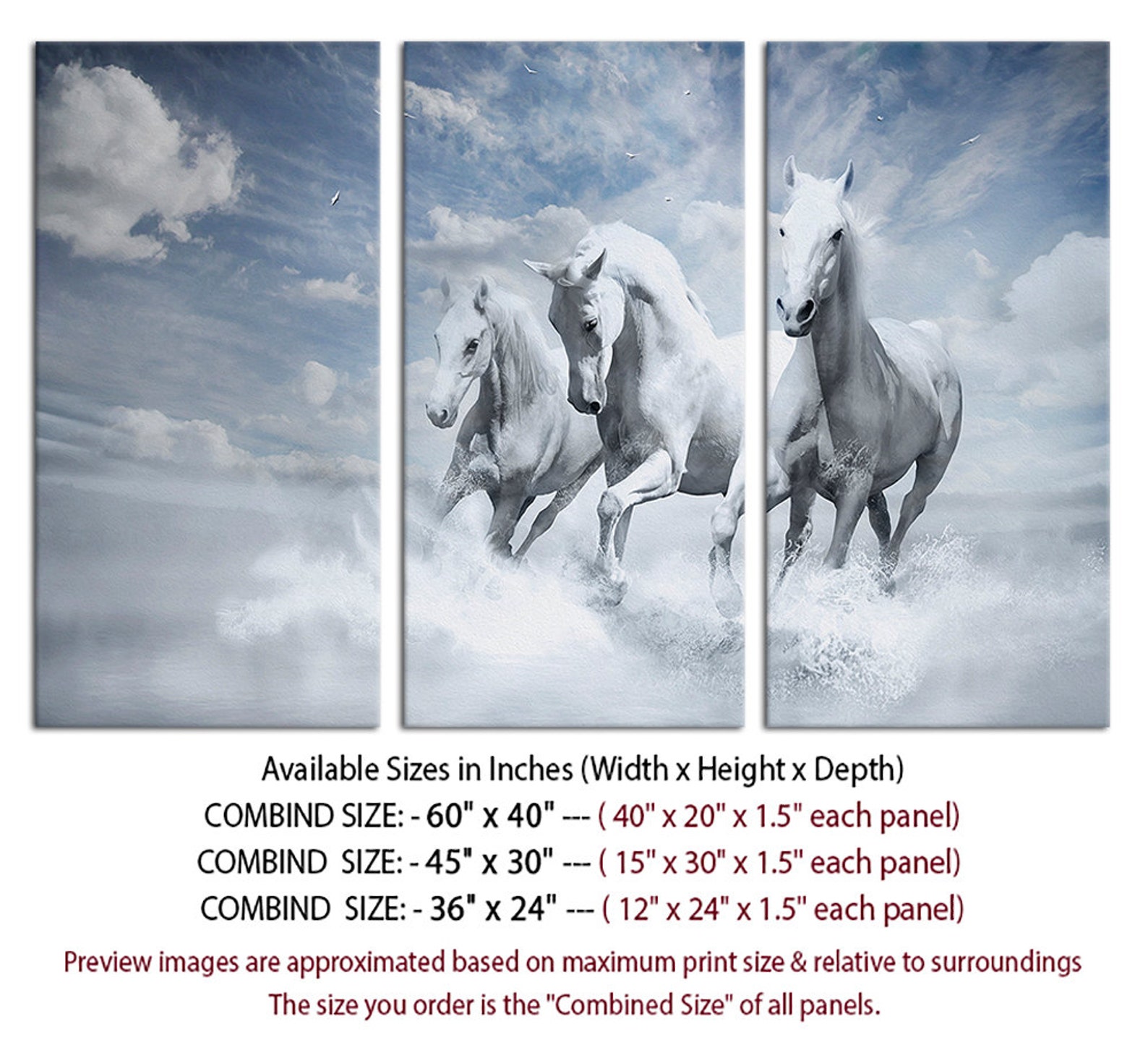 3 Panel Split triptych Canvas Print. 1.5 Deep Frames - Etsy