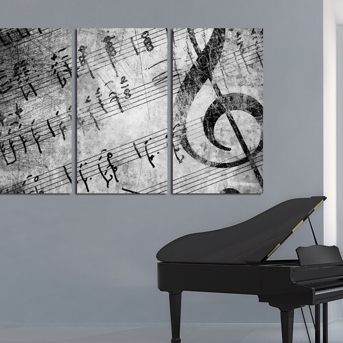3 Panel Split Music Notes Art Classical Orchestra Canvas - Etsy