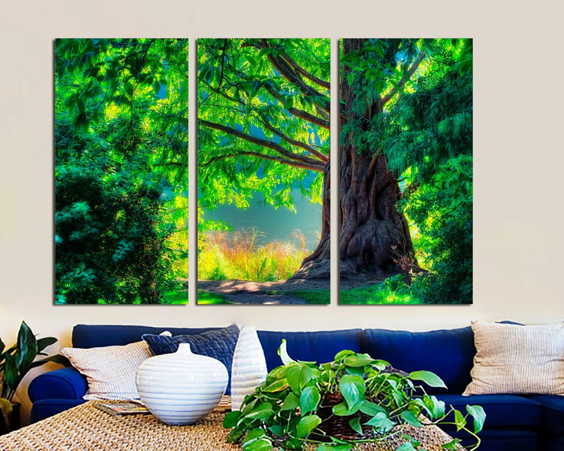 Beautiful Forests Green Leaves Forest Forest Art Canvas - Etsy