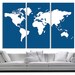 3 Panel Split Abstract World Map Canvas Print1.5 Deep | Etsy