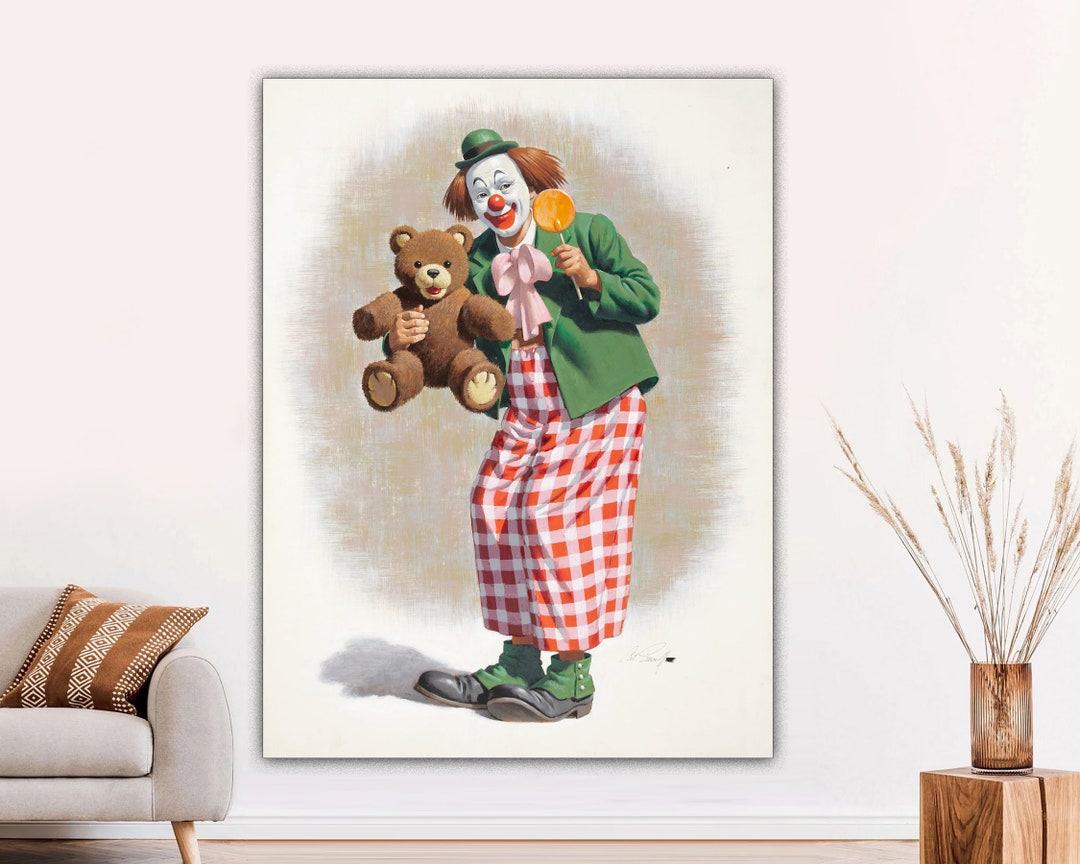 Arthur Sarnoff Clown Canvas Print, Classic Whimsical Art, Ready to Hang ...