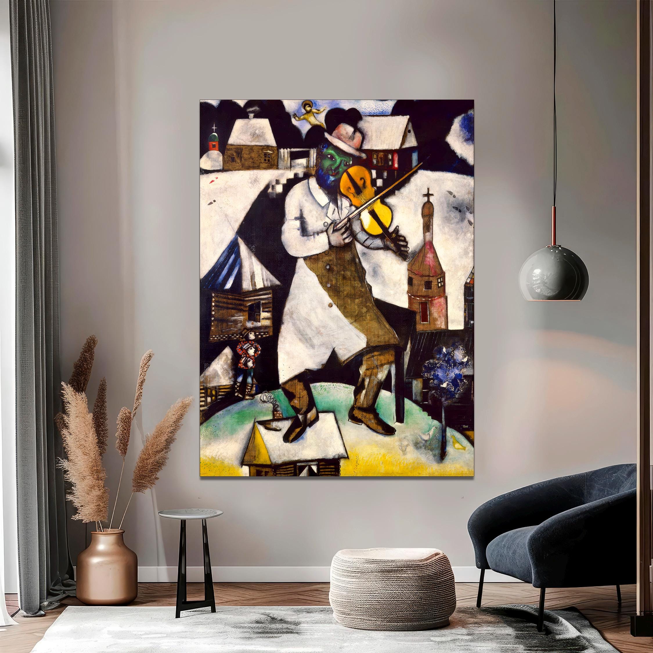 Marc Chagall 'the Fiddler' Canvas Print, Expressionism Art, Ready to ...