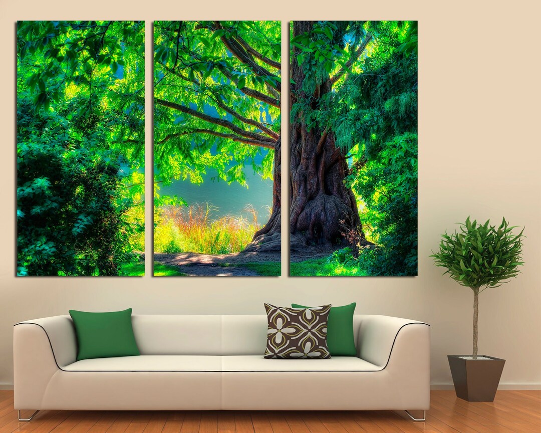 Beautiful Forests, Green Leaves Forest, Forest Art, Canvas Print Wall ...