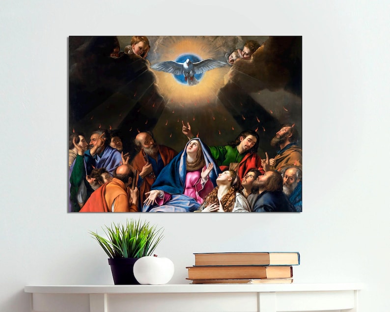 Pentecost Holy Spirit Canvas Print, Catholic Religious Art, Ready to ...