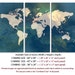 3 Panel Split Abstract World Map Canvas Print,1.5" Deep Frames,triptych ...
