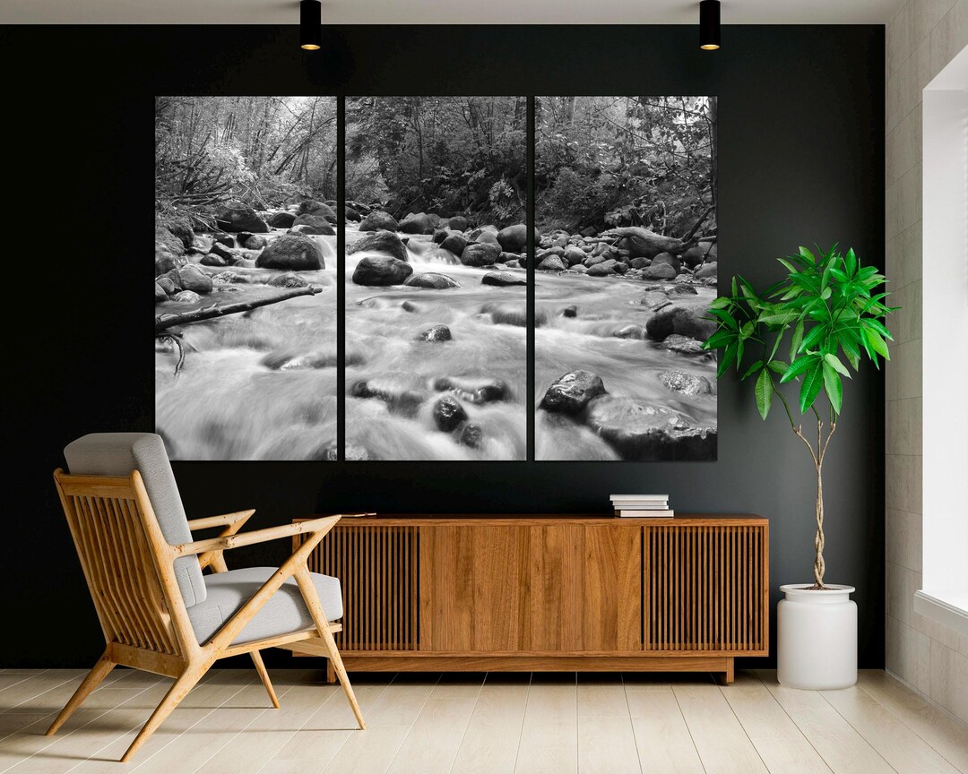 Rocky Mountain Waterfall Canvas Print, 3-panel Split, Ready to Hang - Etsy