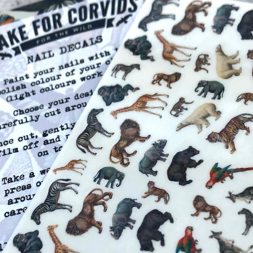 Wildlife Nail Decals Wild Animal Nail Stickers Safari Nail | Etsy