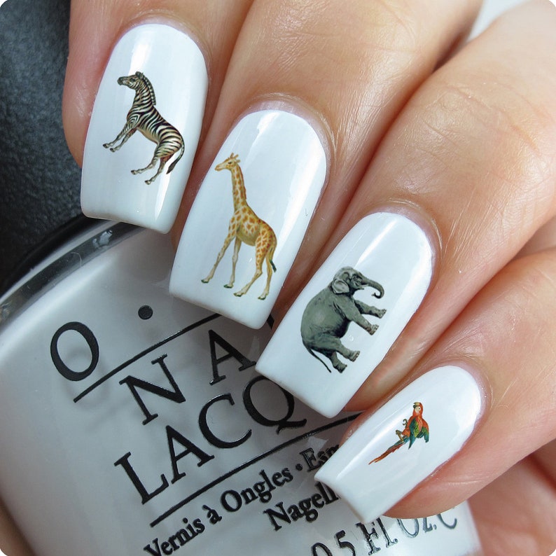 Wildlife Nail Decals Wild Animal Nail Stickers Safari Nail | Etsy