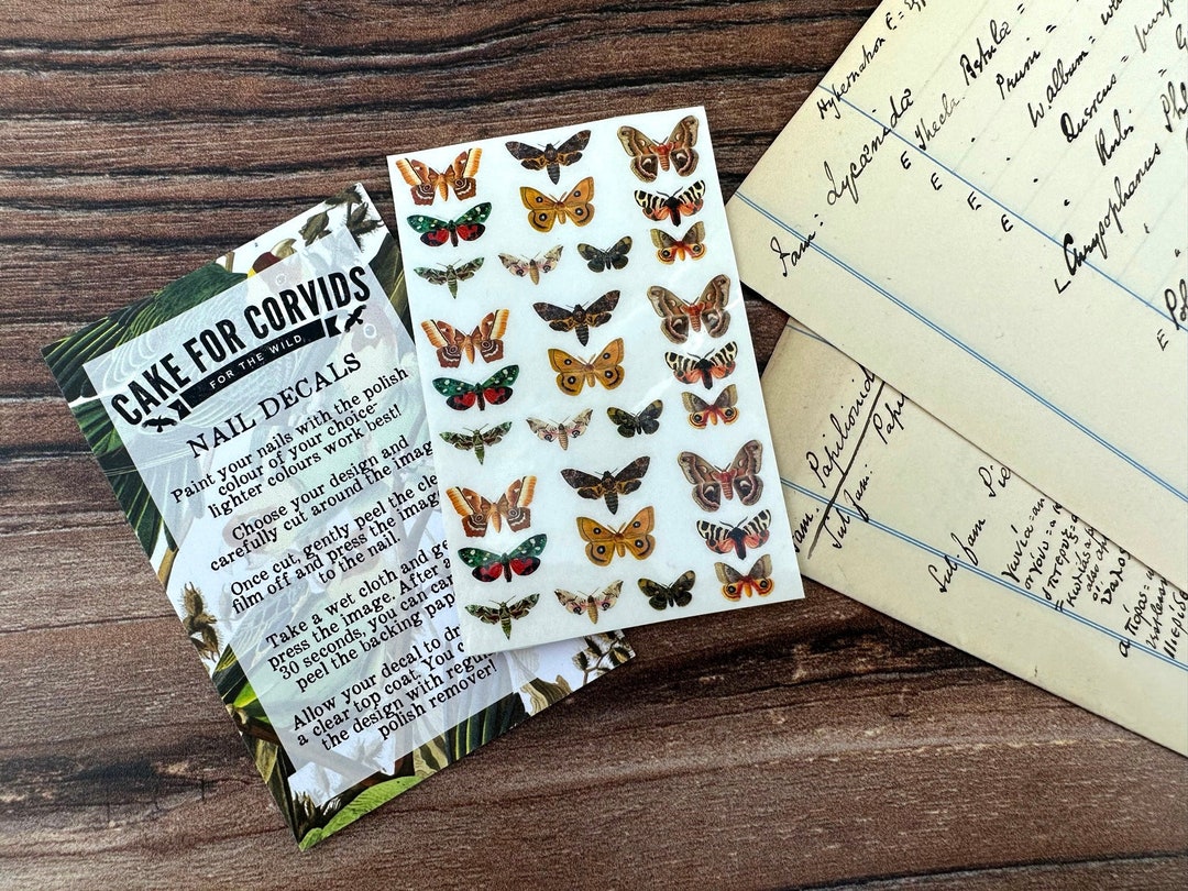 Moth Nail Decals, Moth Nail Stickers, Insect Nail Stickers, Nail Decals ...