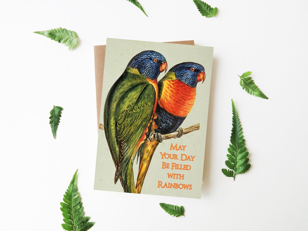 Parrot Birthday Card, Bird Card, Birthday Card, Good Luck Card, Bird ...